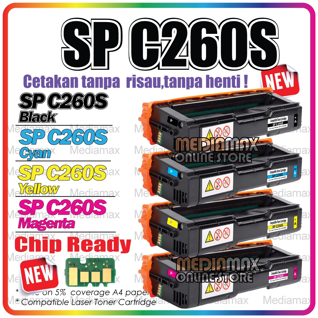 Color Laser Compatible to Ricoh Aficio SPC260S SP C261dnw SP261S SP C260DNW C260SFNW C261SFNW SP ...