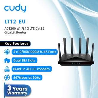 Cudy LT12_EU | AC1200 Wi-Fi 4G LTE-Cat12 Gigabit Router | Shopee Malaysia