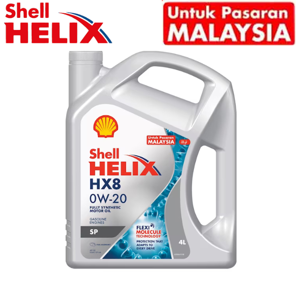 550052186 Shell Helix HX8 0W-20 Fully Synthetic Engine Oil (4L) (Untuk ...