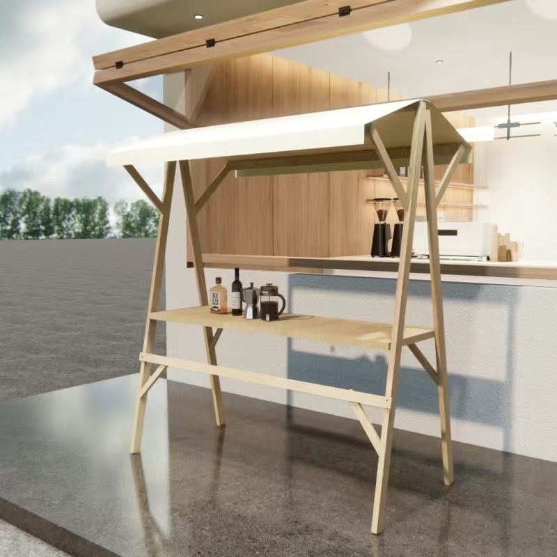 Solid wood floor stall display rack foldable table night market stall ...