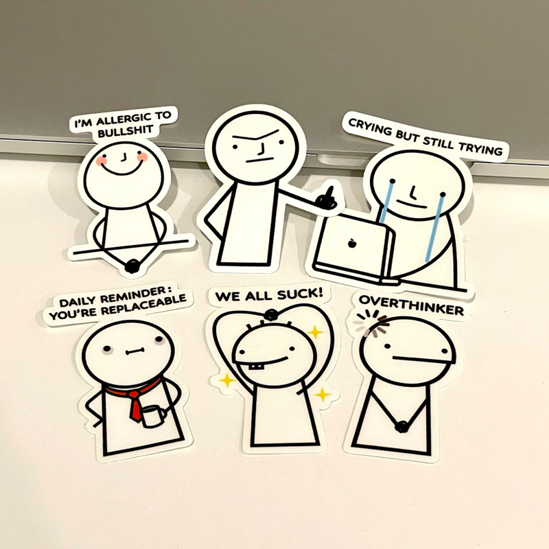 Office worker sticker pack | Waterproof laptop stickers | Shopee Malaysia