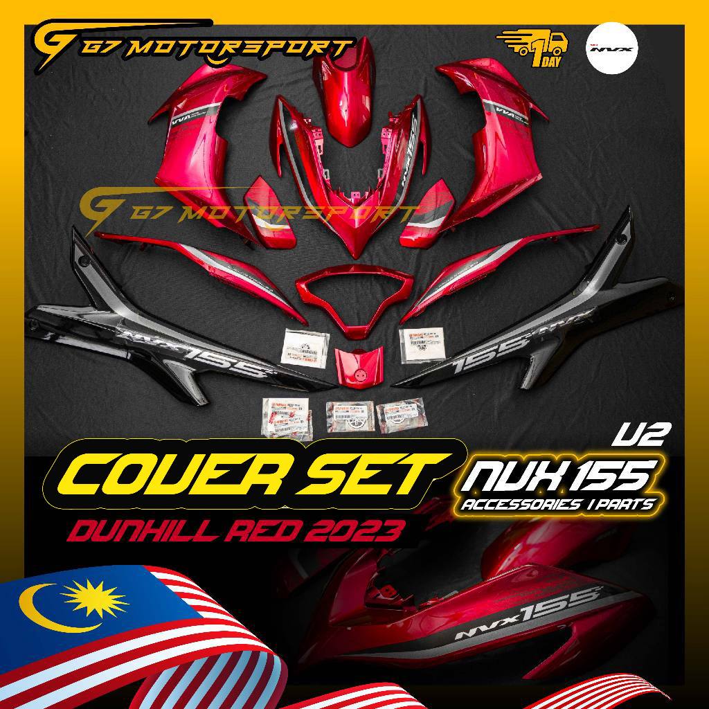 Cover Set for NVX V2 ( Dunhill Red 2023 ) 100% ORIGINAL YAMAHA VIETNAM ...