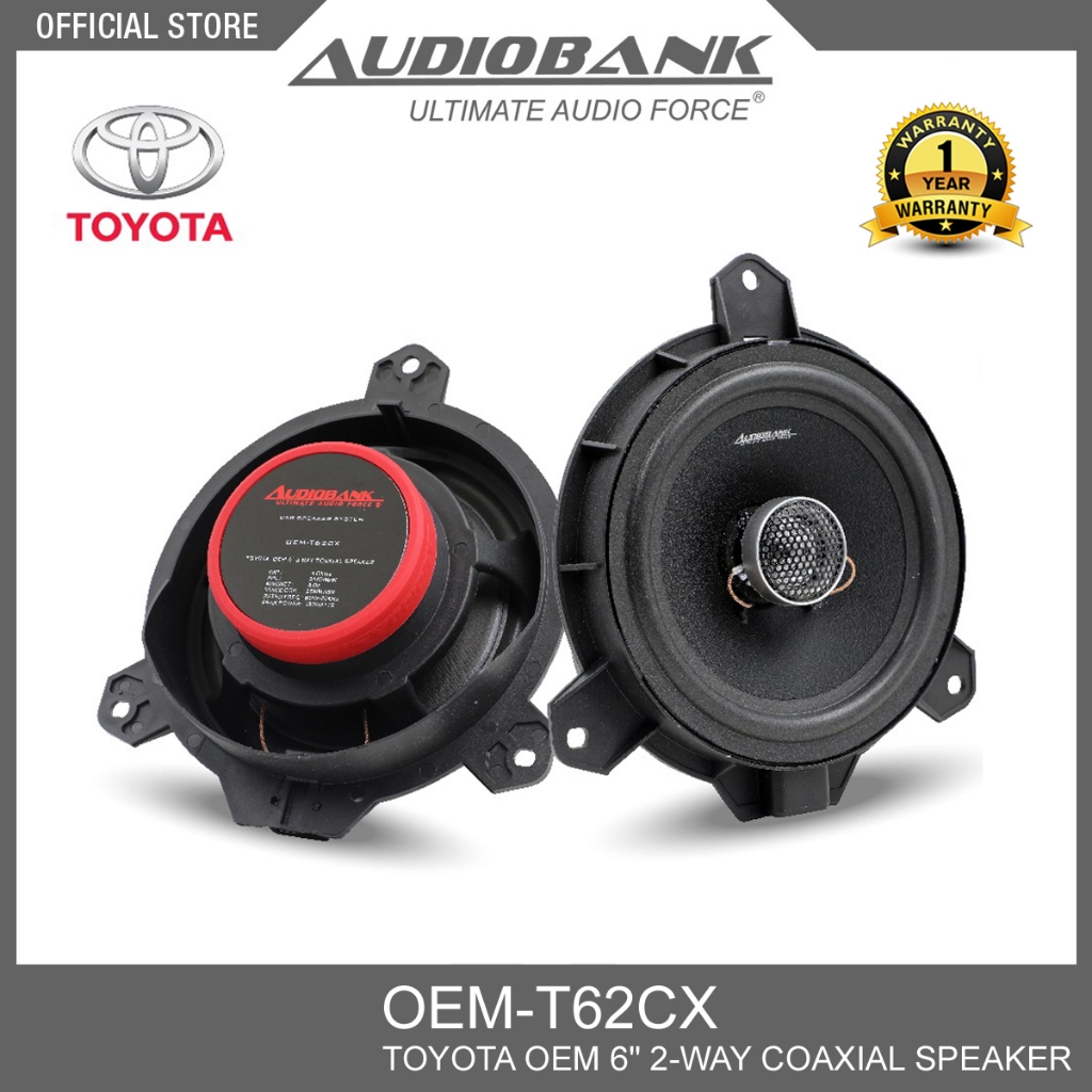 AUDIOBANK Car Audio OEM-T62CX TOYOTA OEM Plug & Play 6" 2-Way Coaxial ...