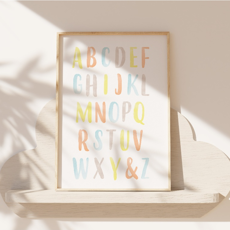 Learning Alphabet ABC Poster with frame in Beach theme (Nursery Series ...