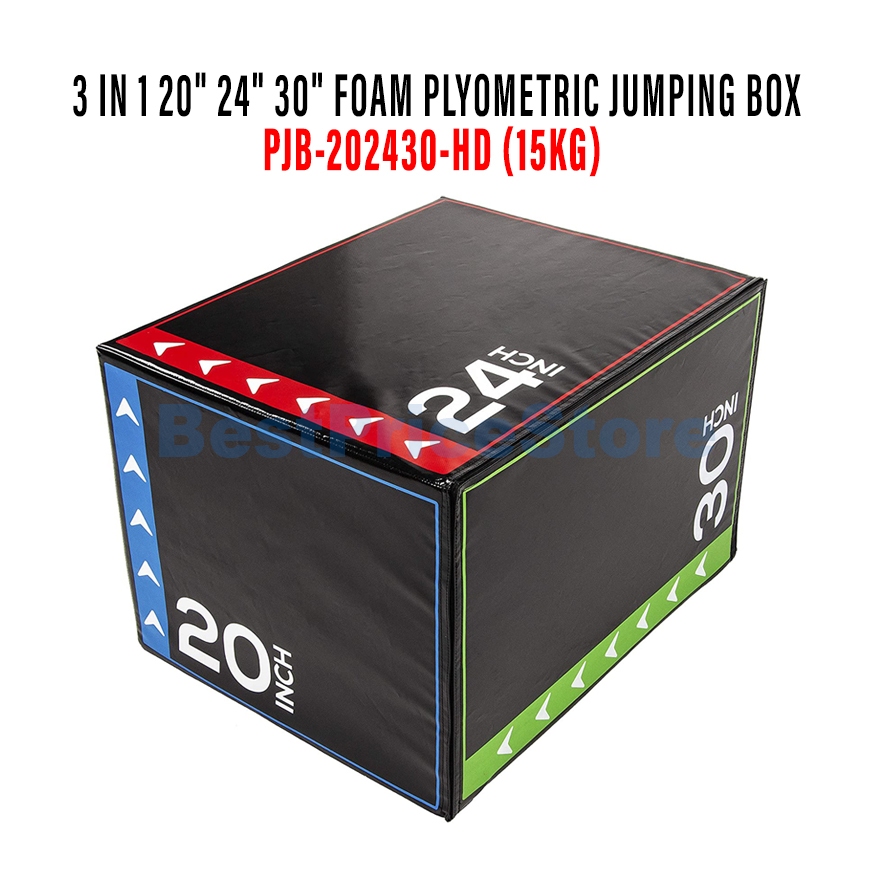 BPS 3in1 20" 24" 30" Foam Plyometric Jump Box Exercise Simply Rotate ...