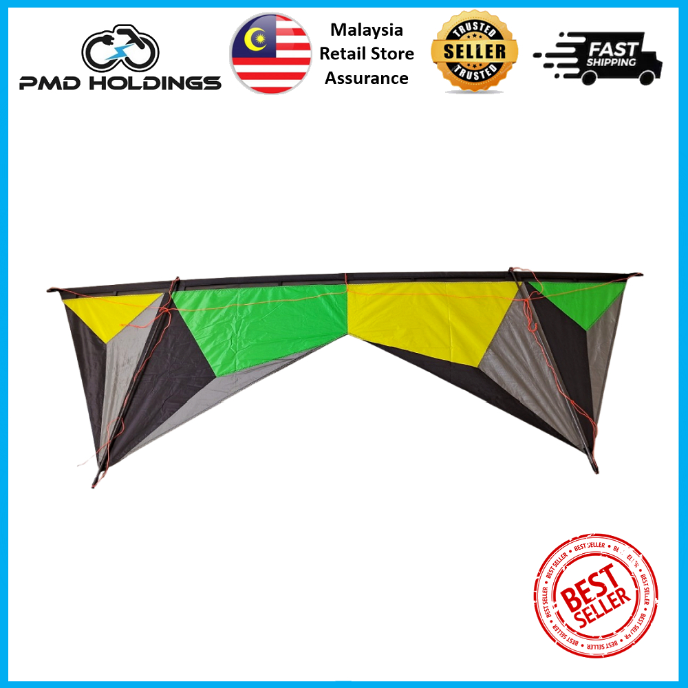 Ready Stock 2.4m 3wind Roger Quad Kite 4 Line Lines Three Wind Stunt ...