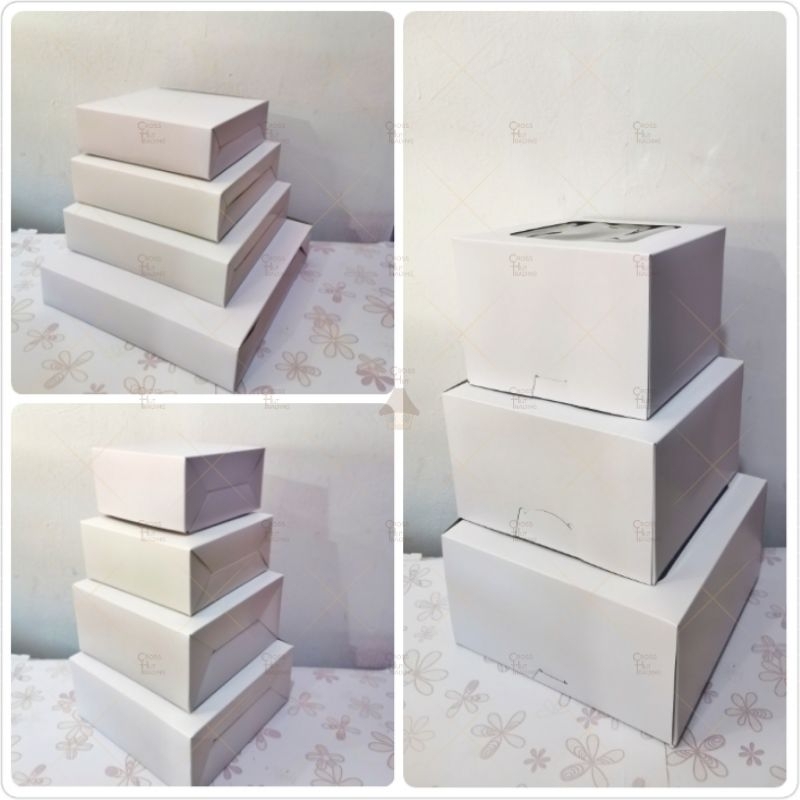 Cake Box Kotak Kek Window Plain Colour White Colour Box 蛋糕盒子白色普通 ...