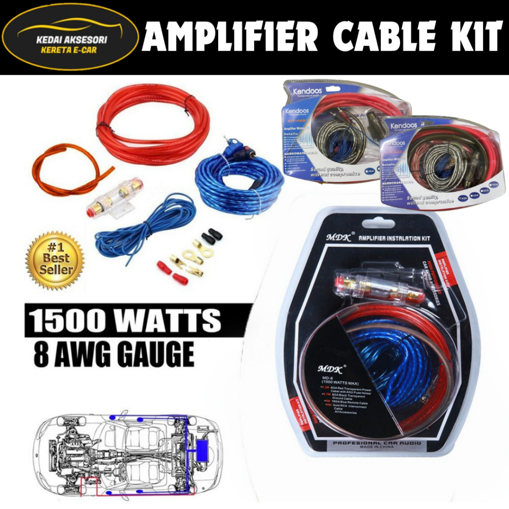 Car Audio Installation Kit Amplified Subwoofer Speaker Amp Kit ...
