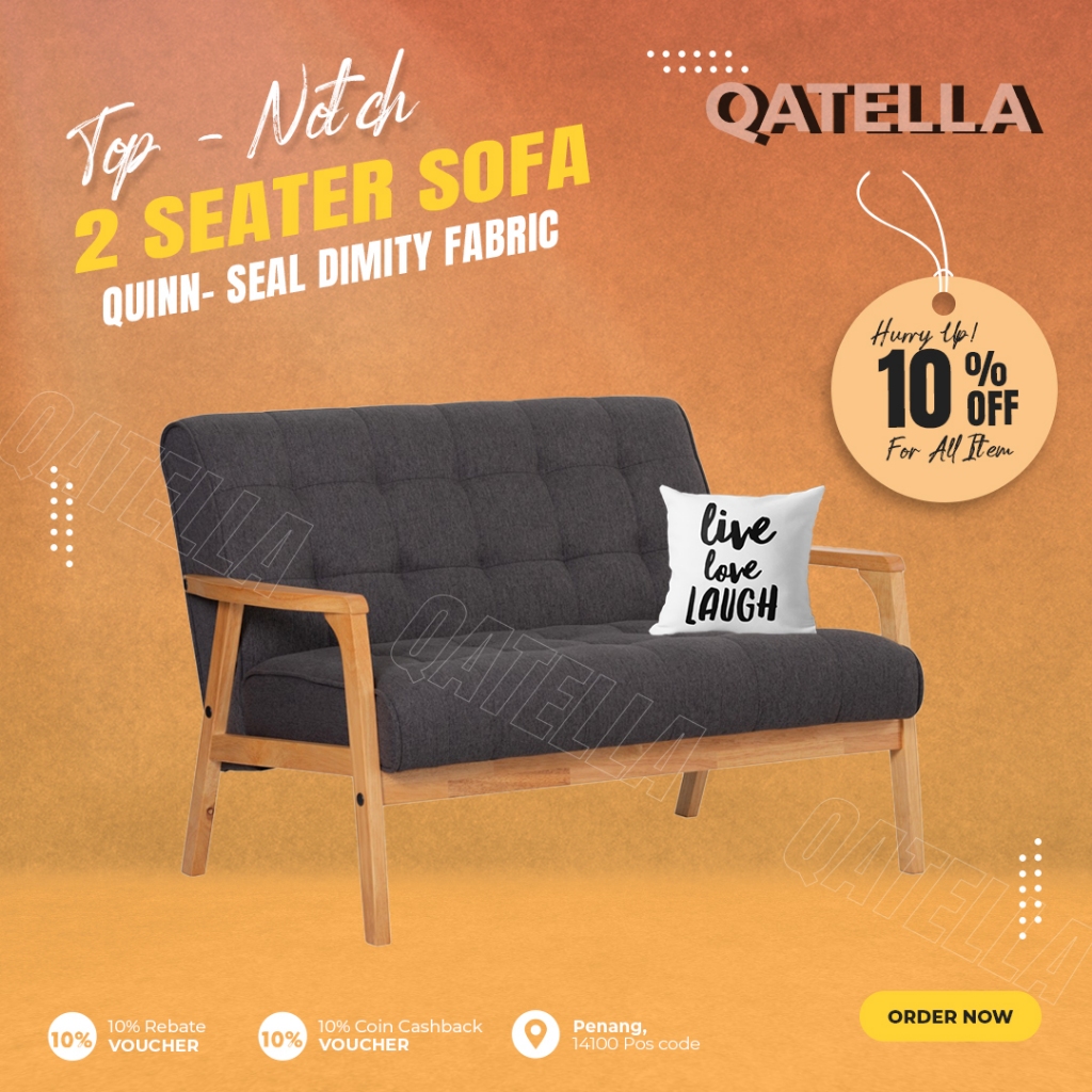 Qatella (Europe Export Quality) Quinn and Quentin 2 seater sofa/Seater Sofa Set/1+2+3 SofaSet/PU ...