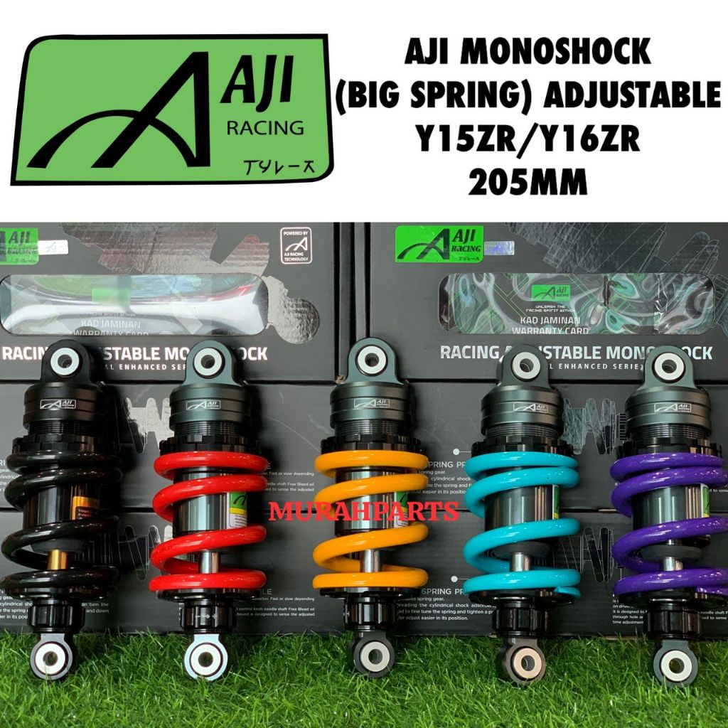 (BIG SPRING) AJI RACING 205MM Y16 Y15 ADJUSTABLE MONO SHOCK MONOSHOCK HEAVY DUTY Y15ZR Y16ZR ...