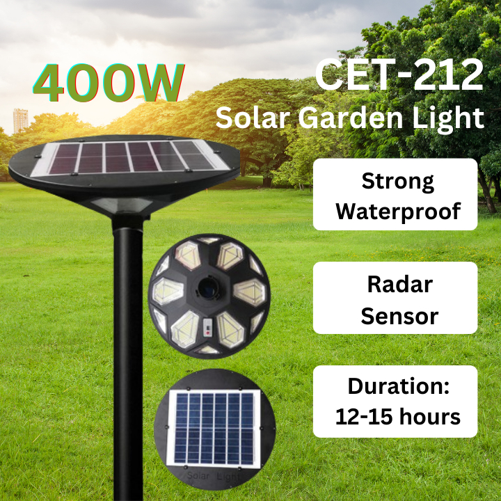 SHCET Solar Garden Light 400W Waterproof IP65 Outdoor Garden Solar ...