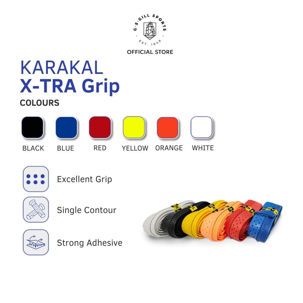 Karakal Xtra Grip Cushioned Feel Non Slip Badminton Grip Self Adhesive ...