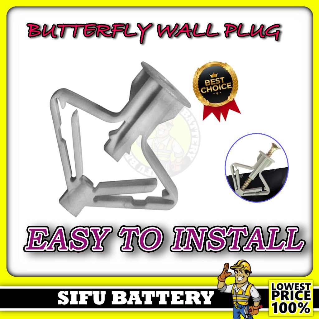 Good Quality Partition Wall Plug Butterfly Wall Plug Plaster Celling ...