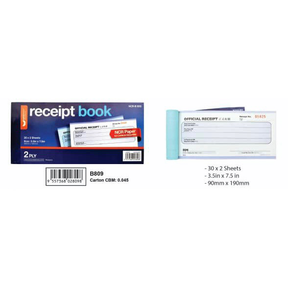 OFFICIAL RECEIPT RESIT RASMI CARBONLESS 30x2ply | Shopee Malaysia