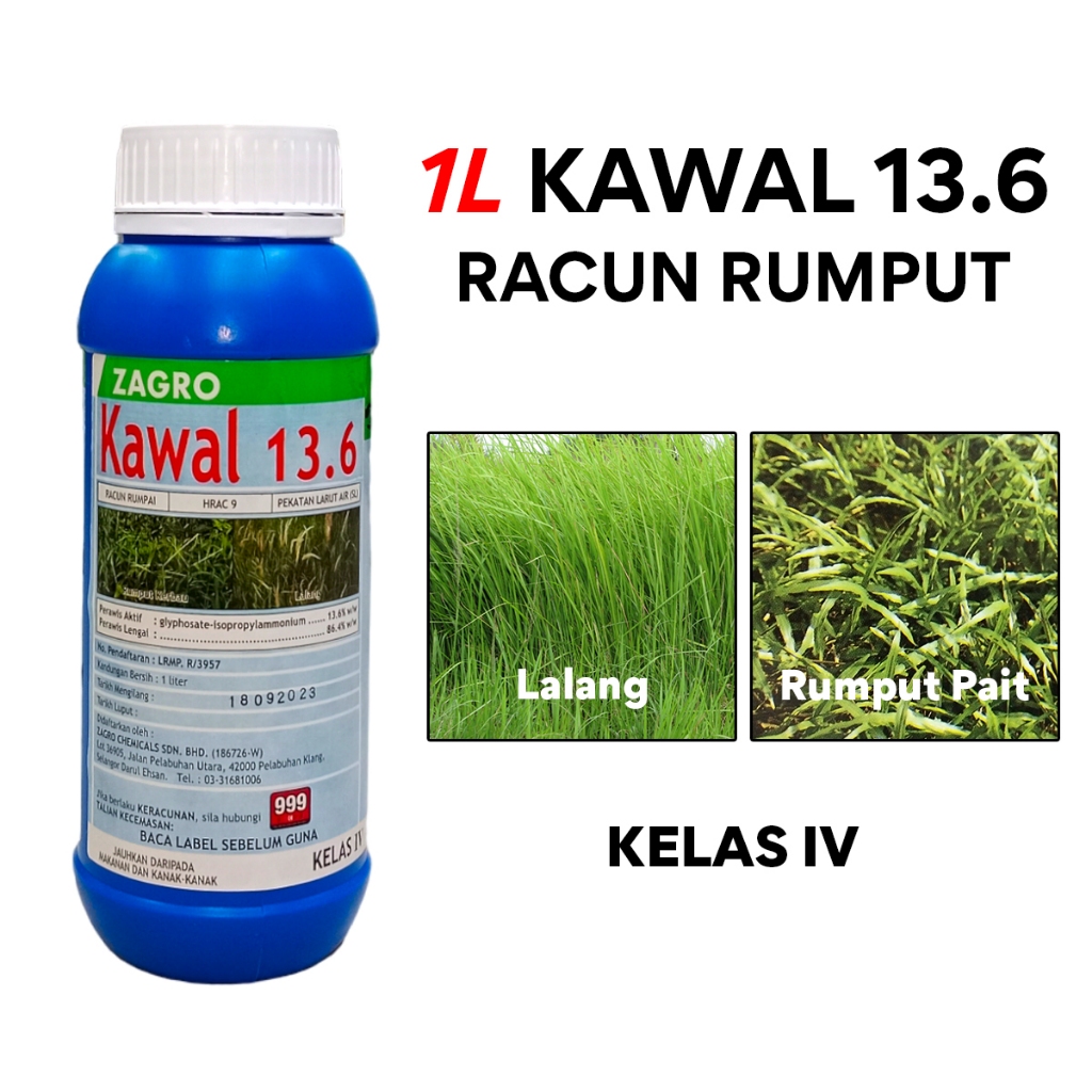 1L Kawal Racun Rumput Racun Rumpai Racun Lalang Racun Serap Glyphosate ...