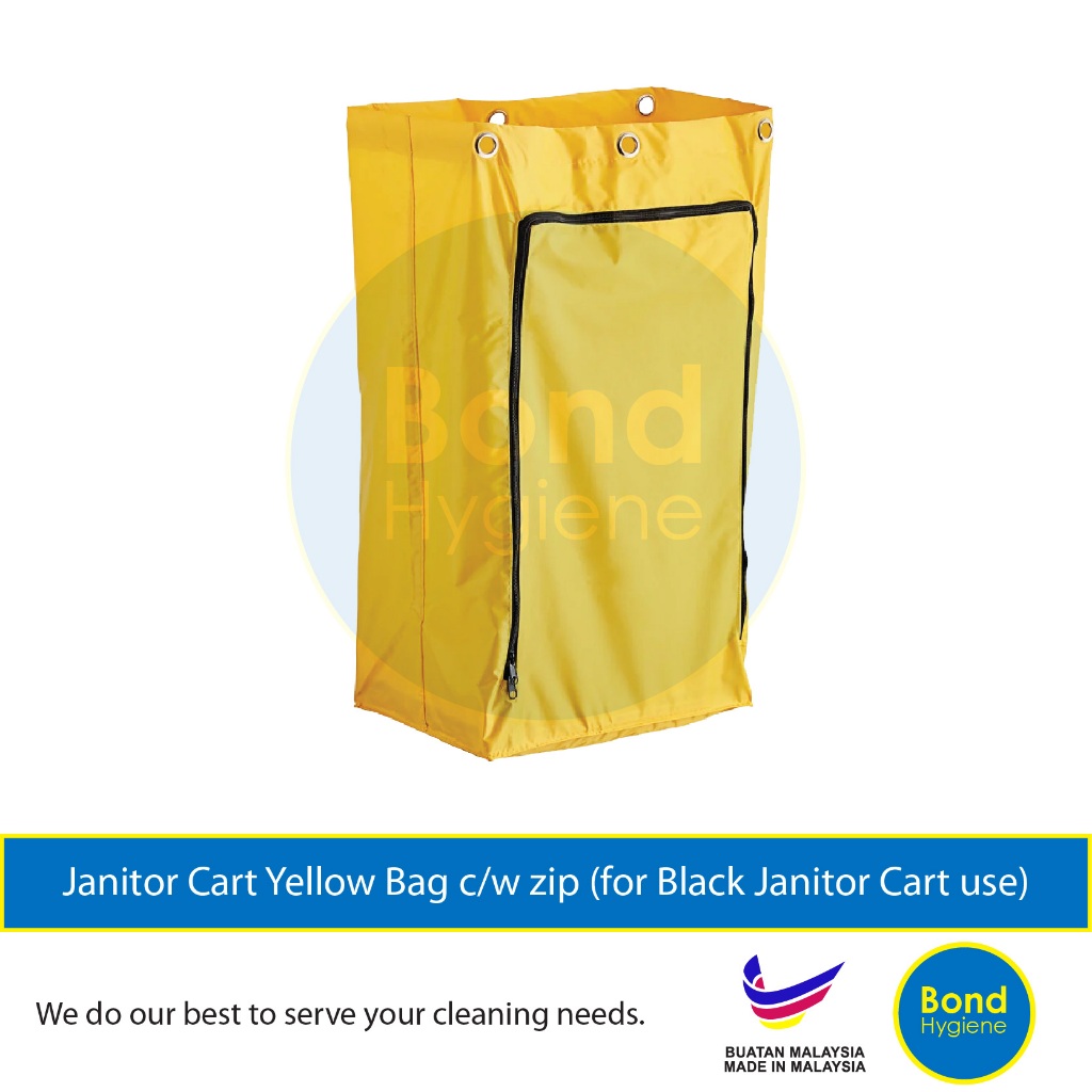 Janitor Cart Yellow Bag c/w zip (for Black Janitor Cart use) | Shopee ...