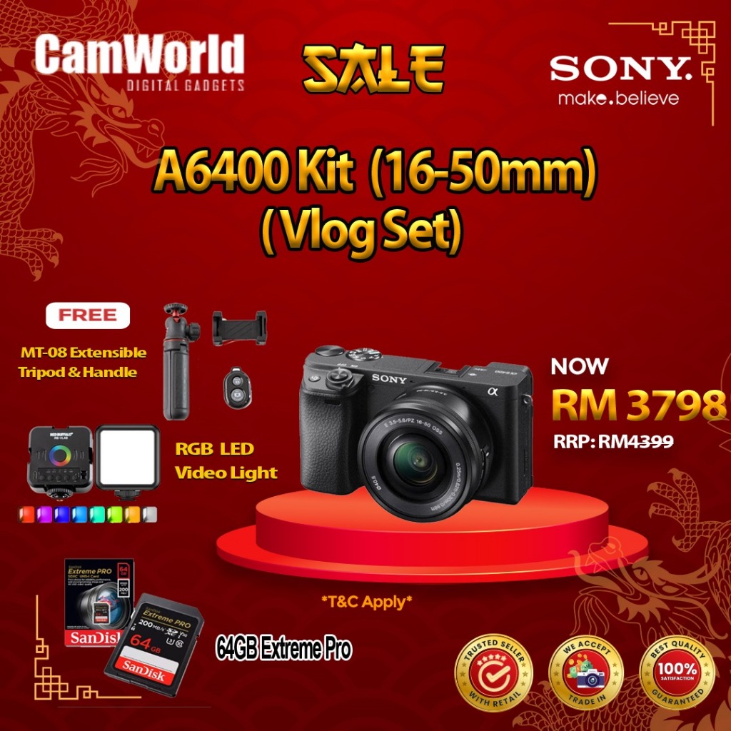 Sony A6400 Kit (16-50mm Kit) (VLOG SET) | Shopee Malaysia