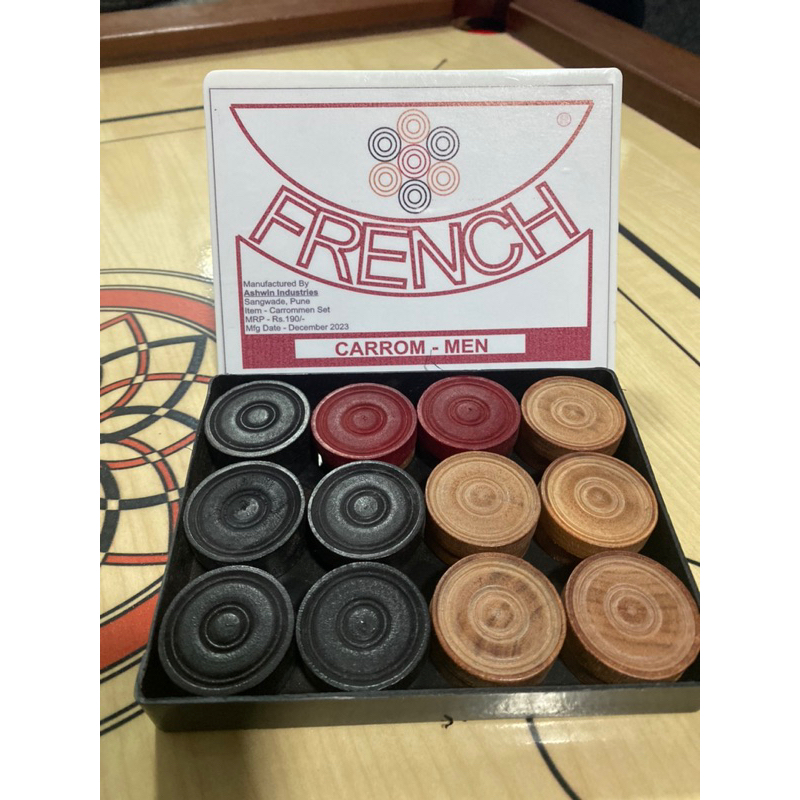 ASHWIN Carrom Seed Wood Men French and Tournament Export Quality 100 ...