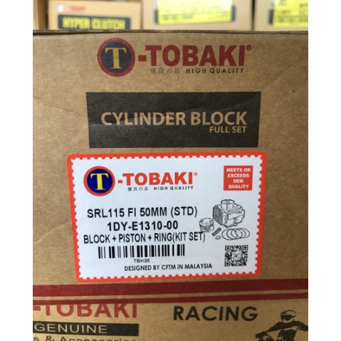 100% TOBAKI SRL115-FI BLOCK + PISTON + RING ( KIT SET ) 50MM SRL 115 FI ...
