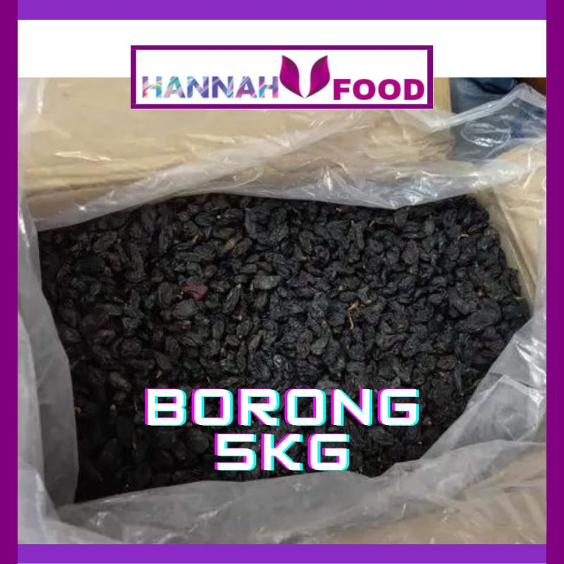 [Wholesale 5KG] Black Raisin Jumbo Size | Kismis Hitam Size Besar ...