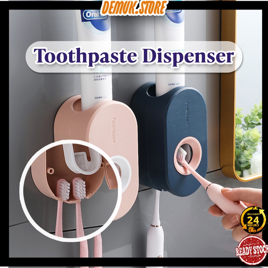 2 In 1 Toothpaste Dispenser Toothbrush Holder Automatic Toothpaste ...