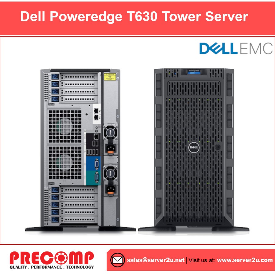 (Refurbished) Dell PowerEdge T630 Tower Server (2xE52630v4.32GB.3x480GB ...