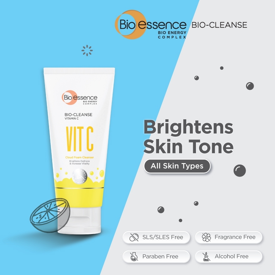 Bio-essence Bio-Cleanse Pure Vit C Cloud Foam Cleanser 100g | Shopee ...