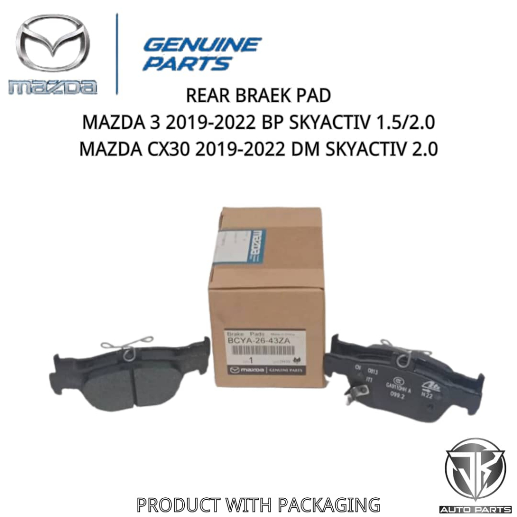 #100% ORIGINAL#MAZDA REAR BRAKE PAD (ELECTRONIC BRAKE) MAZDA 3 2019 ...