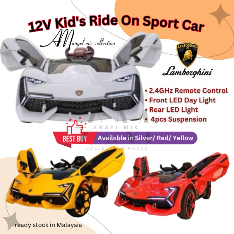 Ready Stock !!! 12V Electric Lamborghini Sport Car Kid's Ride On ...