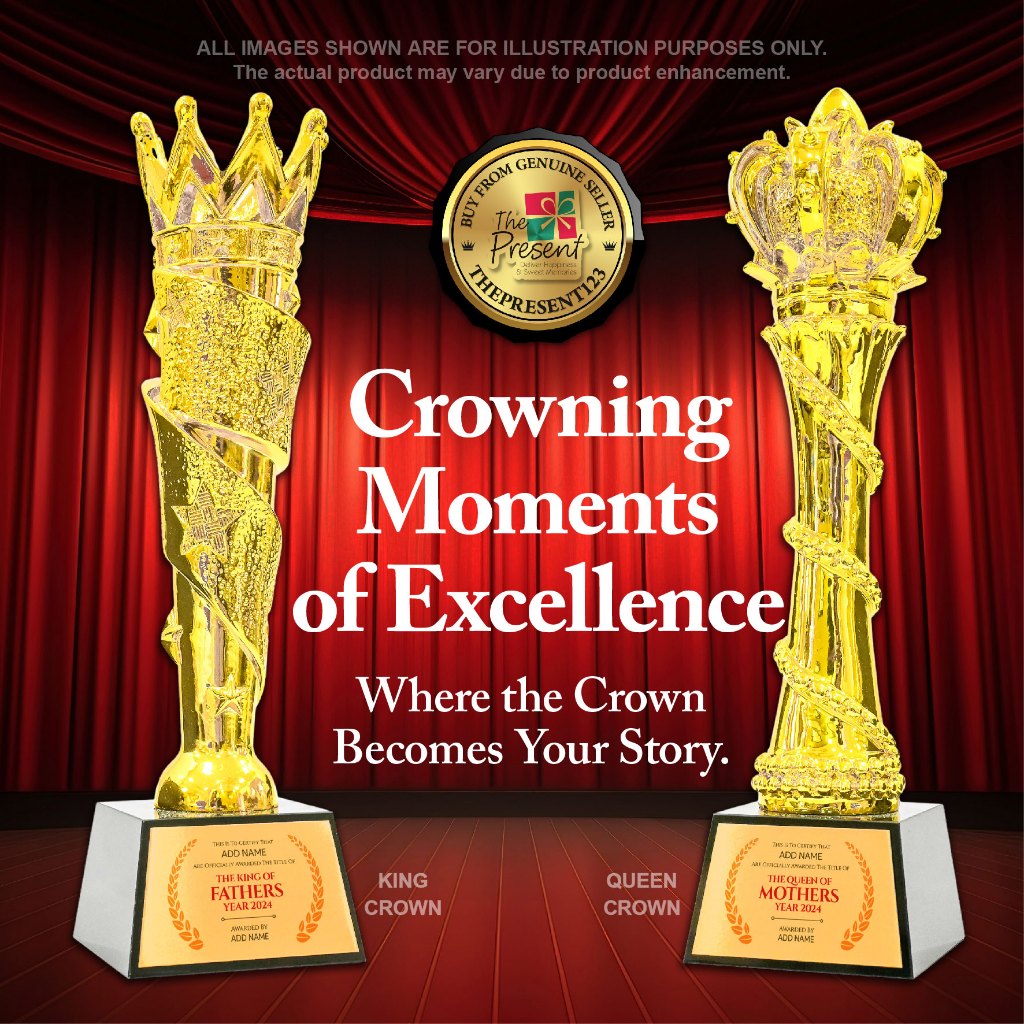 Supreme Golden Royal Crown Resin Award Trophy with Custom Name on Gold ...