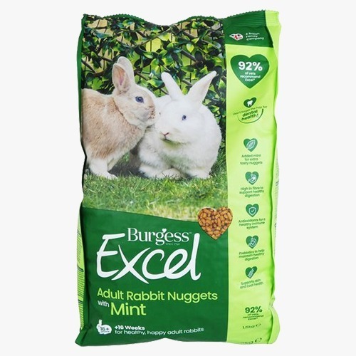 Burgess Excel Rabbit Food Adult Pallets - MINT (WHOLE PACK 1.5KG ...