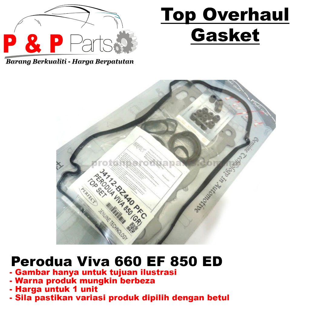 Engine Top Overhaul Gasket Set - Perodua Viva 660 EF 850 ED - Carbon ...