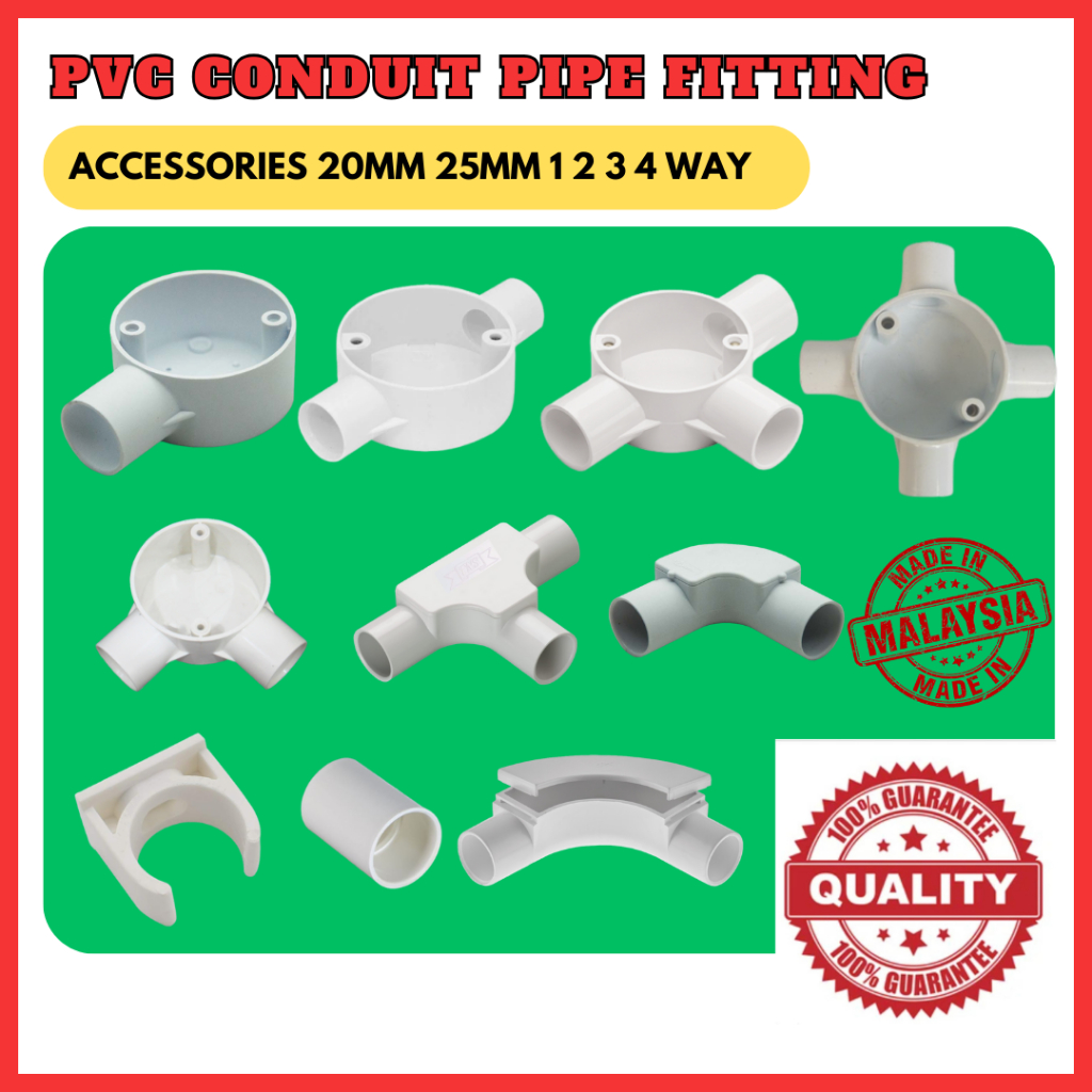 PVC Conduit Pipe Fitting Accessories 20mm 25mm 1 2 3 4 Way Box Tee ...
