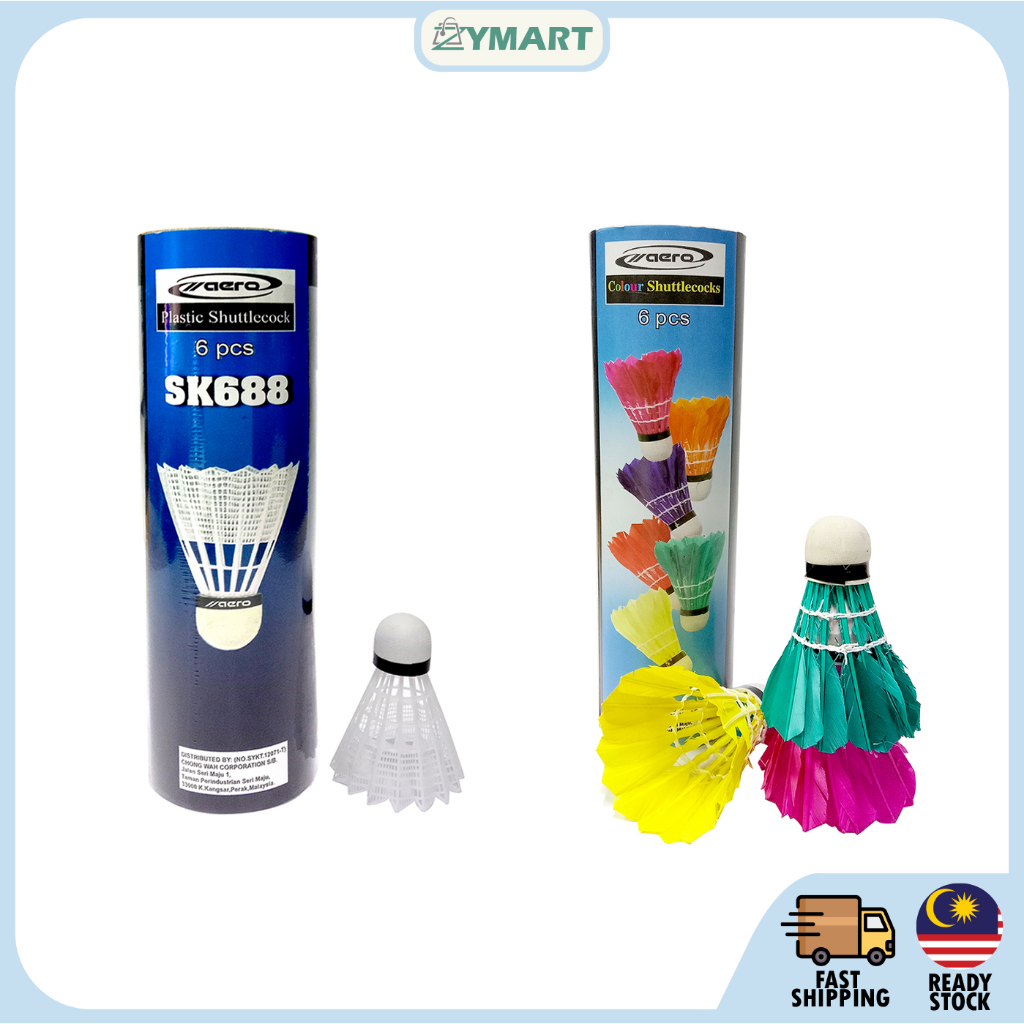 Plastic Shuttlecock / Colour Feather Badminton Shuttlecocks (6PCS/Tube ...