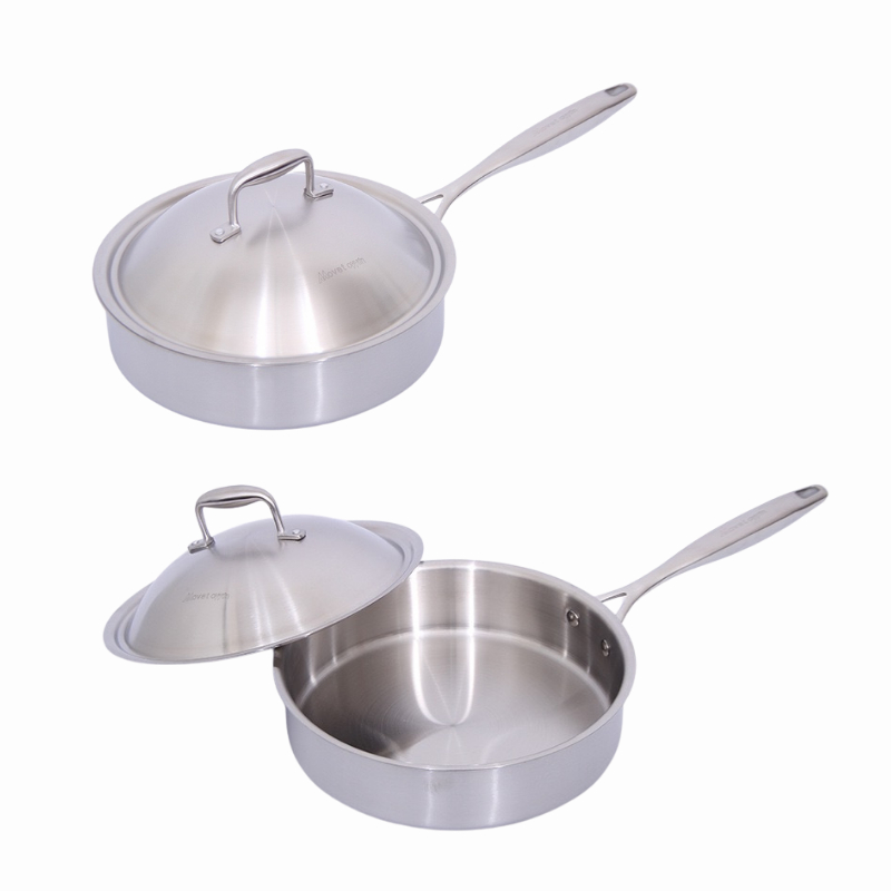 BATHKITCHZ Fully SUS 304 Frying Pan 28/30cm Grill Pan Wok Solid ...
