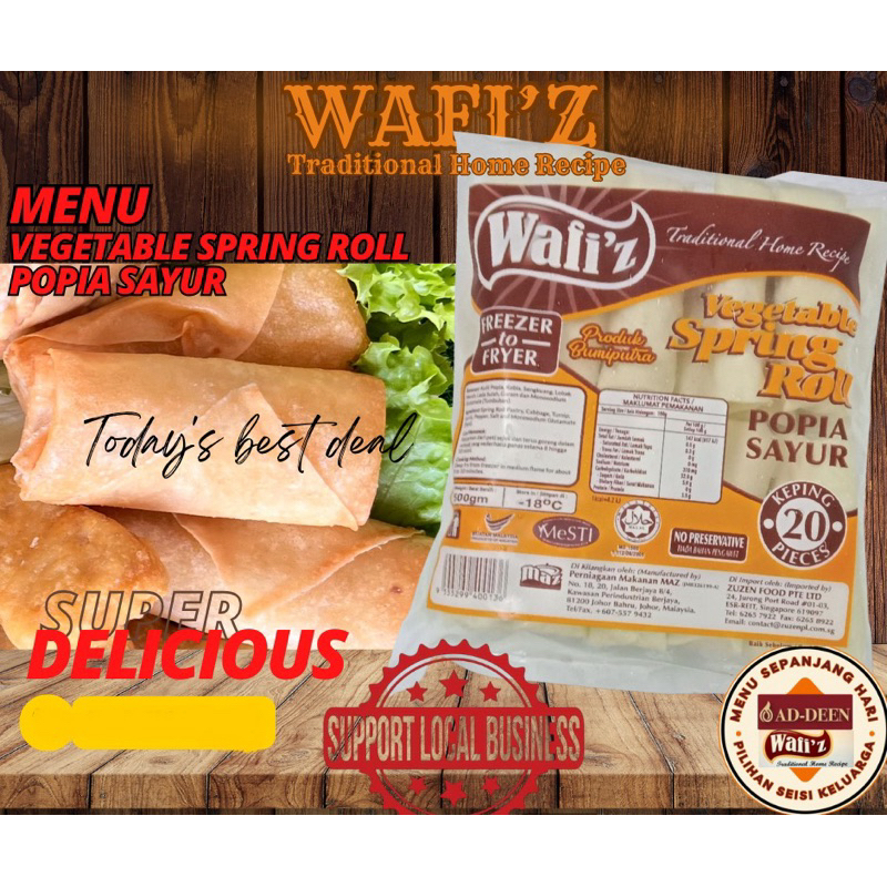 POPIA SAYUR Wafi’z 20pcs (VEGETABLE SPRING ROLL 20pcs) | Shopee Malaysia