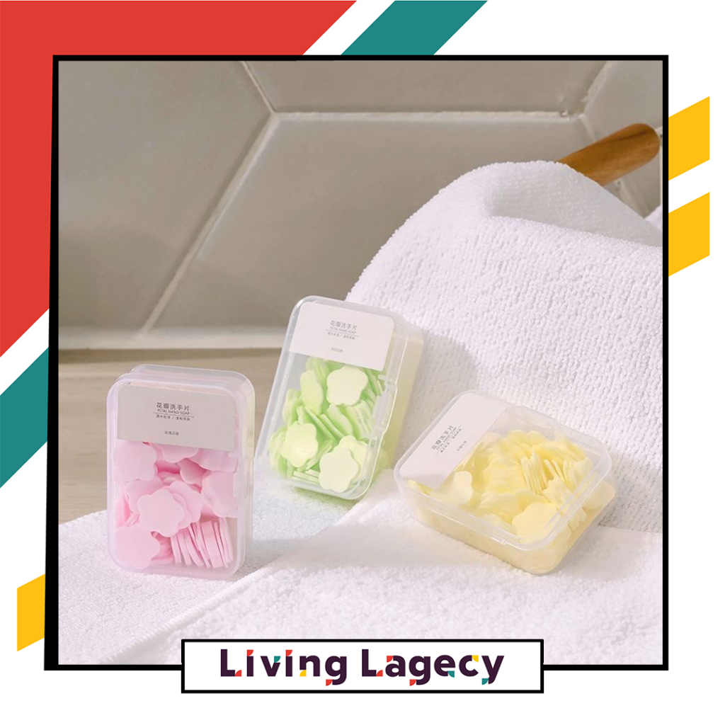 LIVING LAGECY Disposable Soap Tablets Portable Soap Paper Antibacteria ...