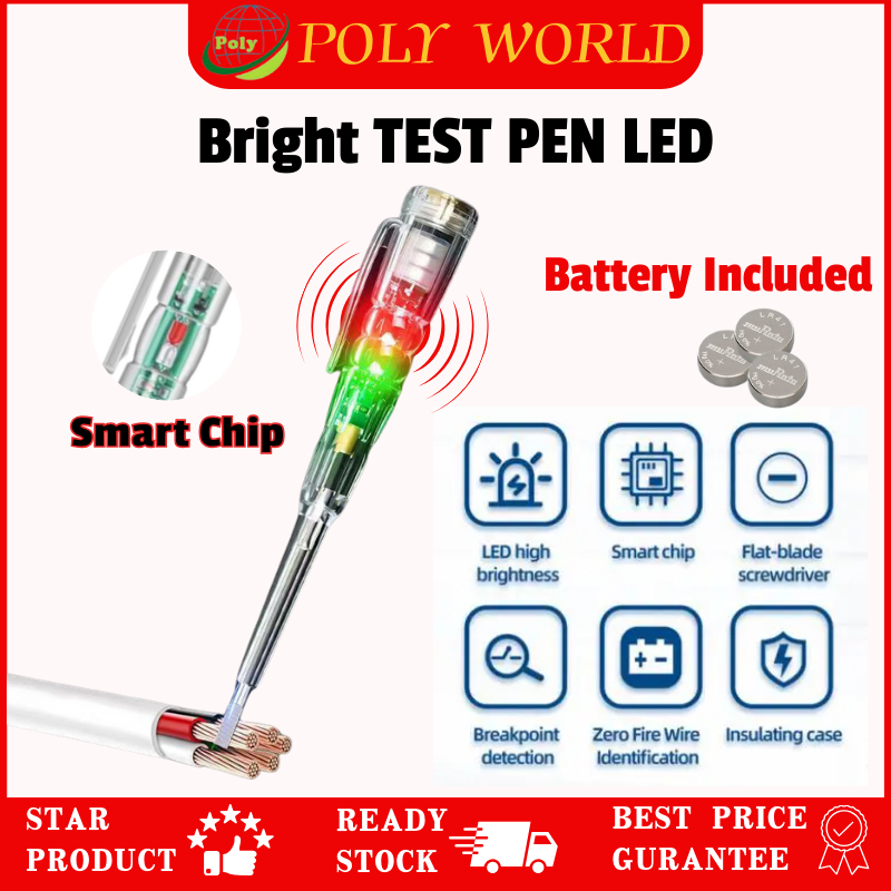 Intelligent Dual LED Test Pen Voltage Tester Pen Induction Power ...