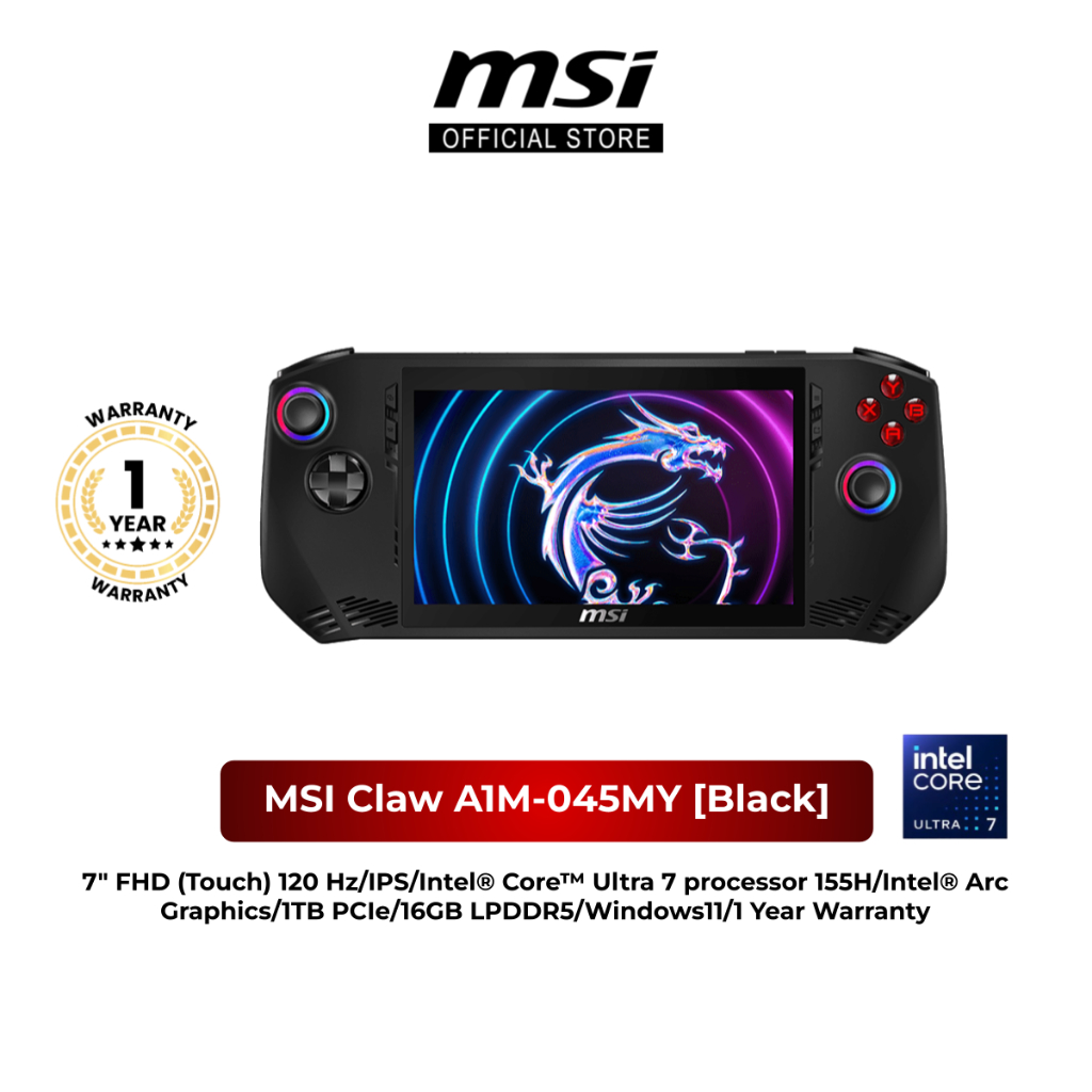 MSI Claw A1M-045MY / 044MY [Black] (7" FHD Touch 120 Hz/IPS/1TB PCIe ...