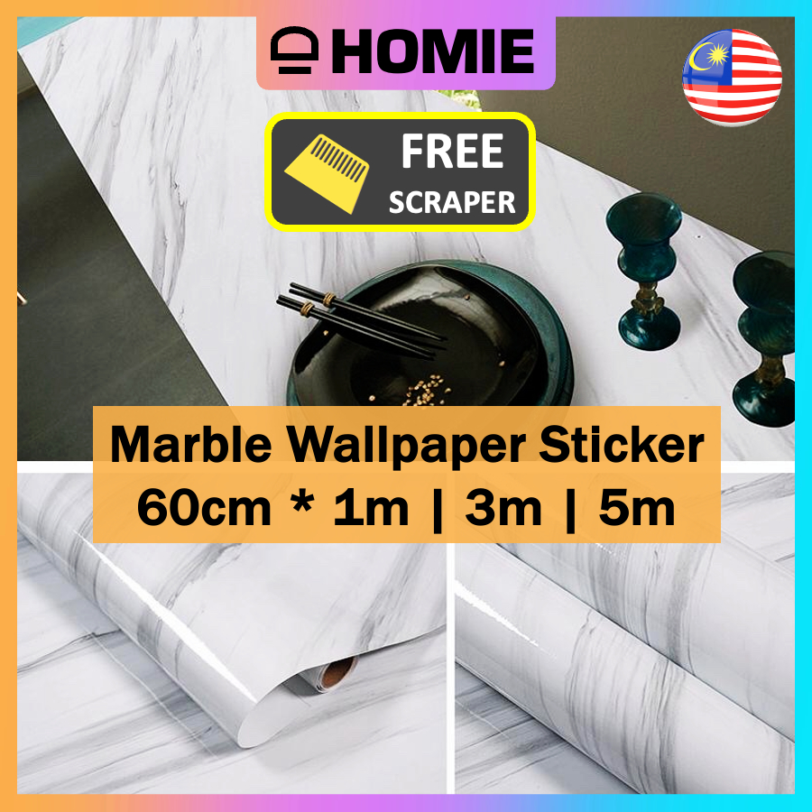 [HOMIE] Marble Wallpaper Marble Wall Sticker Kertas Dinding Wallpaper ...