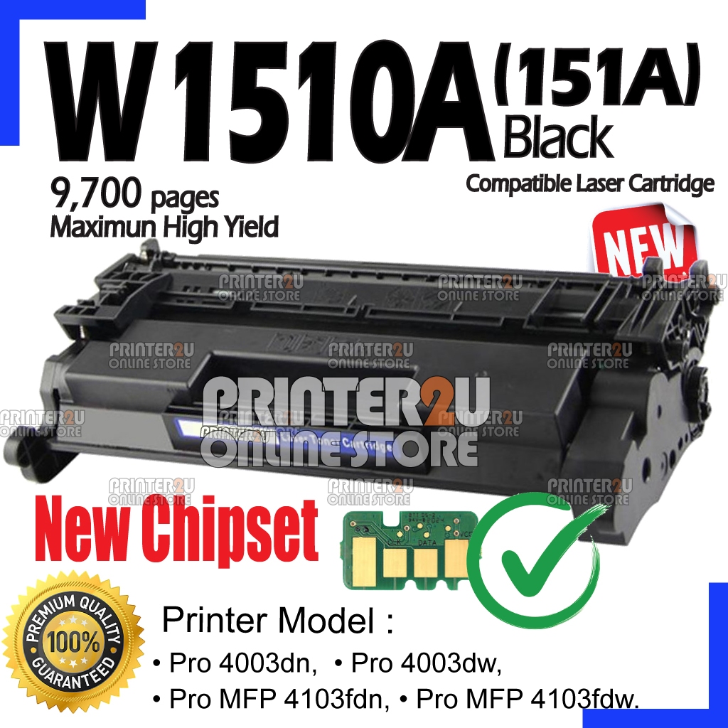 WITH CHIP Compatible to H* 151A W1510A W1510X 151X Laserjet Pro M4003dn ...