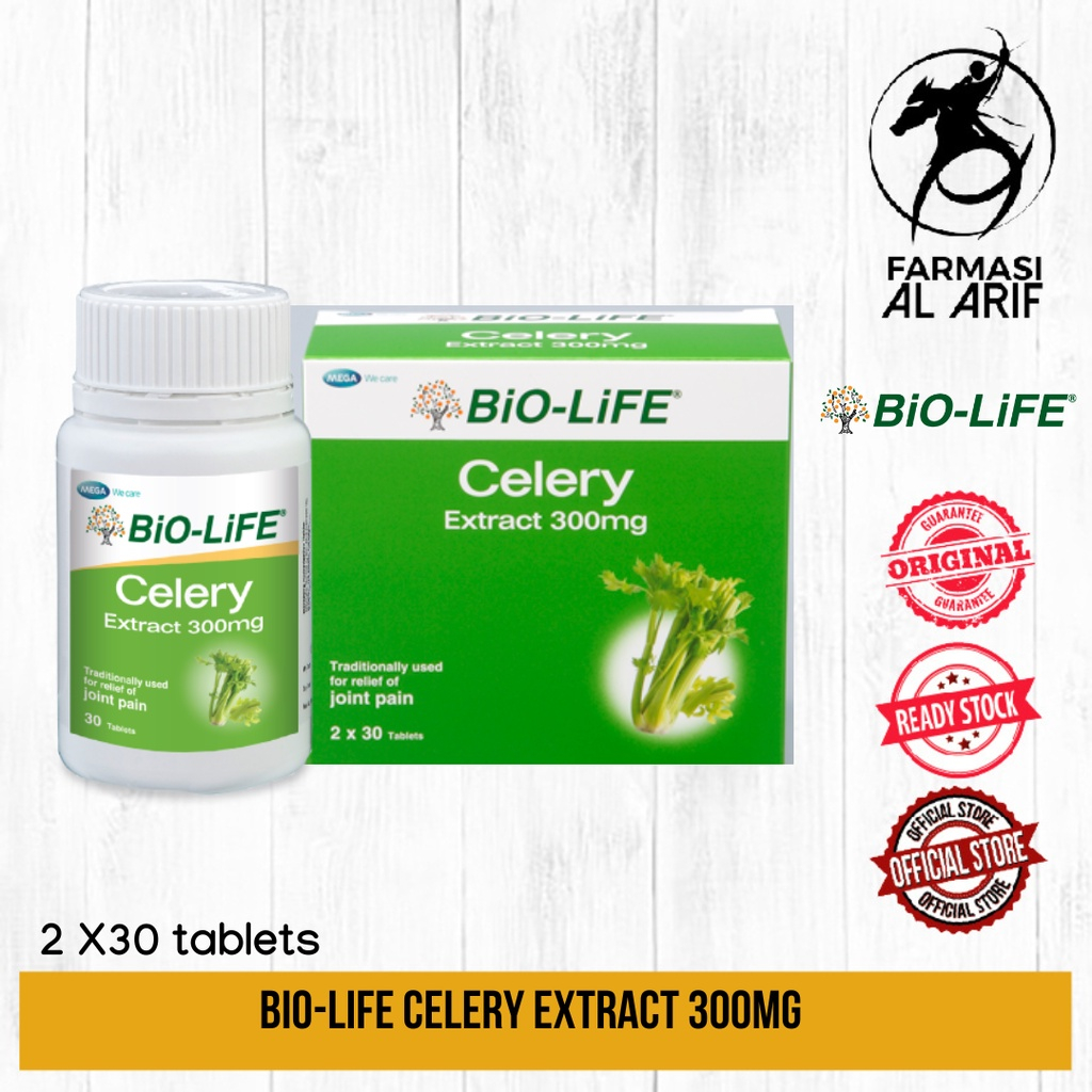 BIO LIFE CELERY EXTRACT 300MG 30'S TWIN PACK (Sakit sendi/Gout/Uric ...