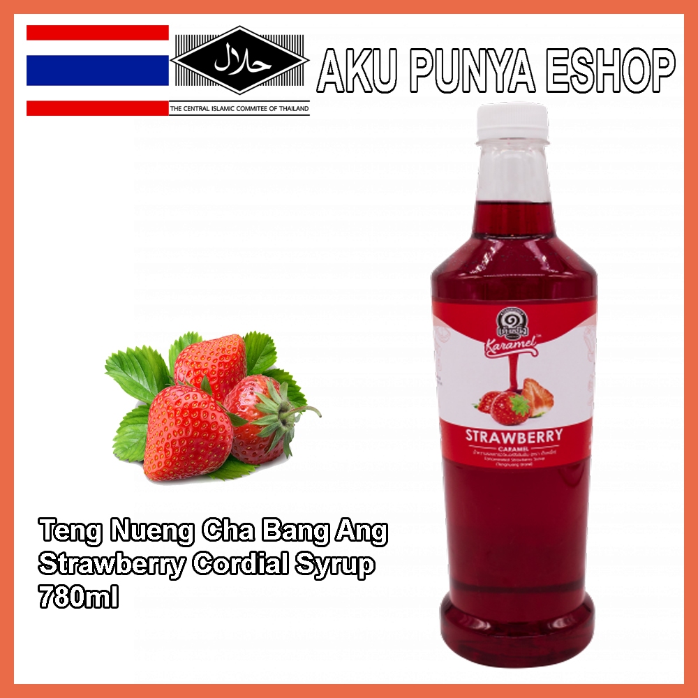 (STRAWBERRY) TENGNUENG, CONCENTRATED SYRUP CORDIAL, KORDIAL PATI SIRAP, 780ML, HALAL, THAILAND ...