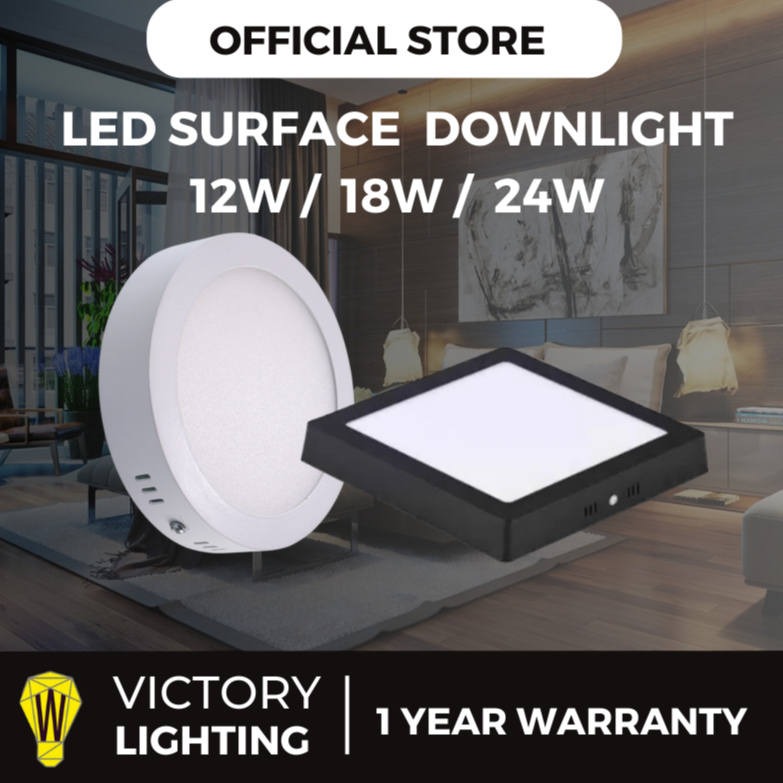 [1 YEAR WARRANTY] Aluminium LED Surface Downlight 12W /18W /24W Mounted ...