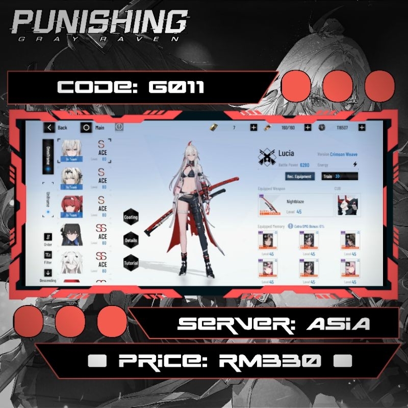 PGR Punishing Gray Raven Acc Lucia Crimson Weave Sign| Stigamata Sign ...