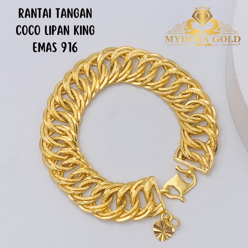MYDORA Rantai Tangan Coco Lipan King | EMAS 916/22 | Shopee Malaysia
