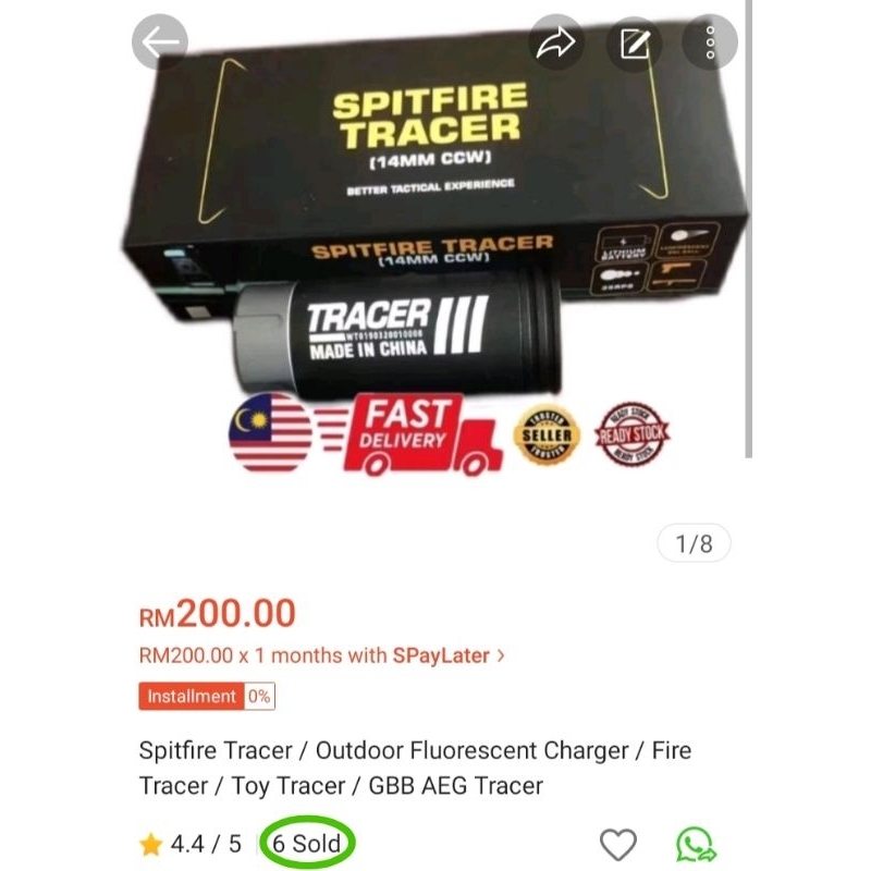 Spitfire Tracer / Outdoor Fluorescent Charger / Fire Tracer / Toy Tracer / GBB AEG Tracer ...