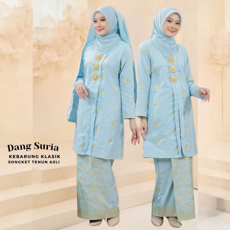 NEW BAJU KEBAYA KLASIK DANG SURIA KURUNG KEBAYA SONGKET TENUN ASLI ...