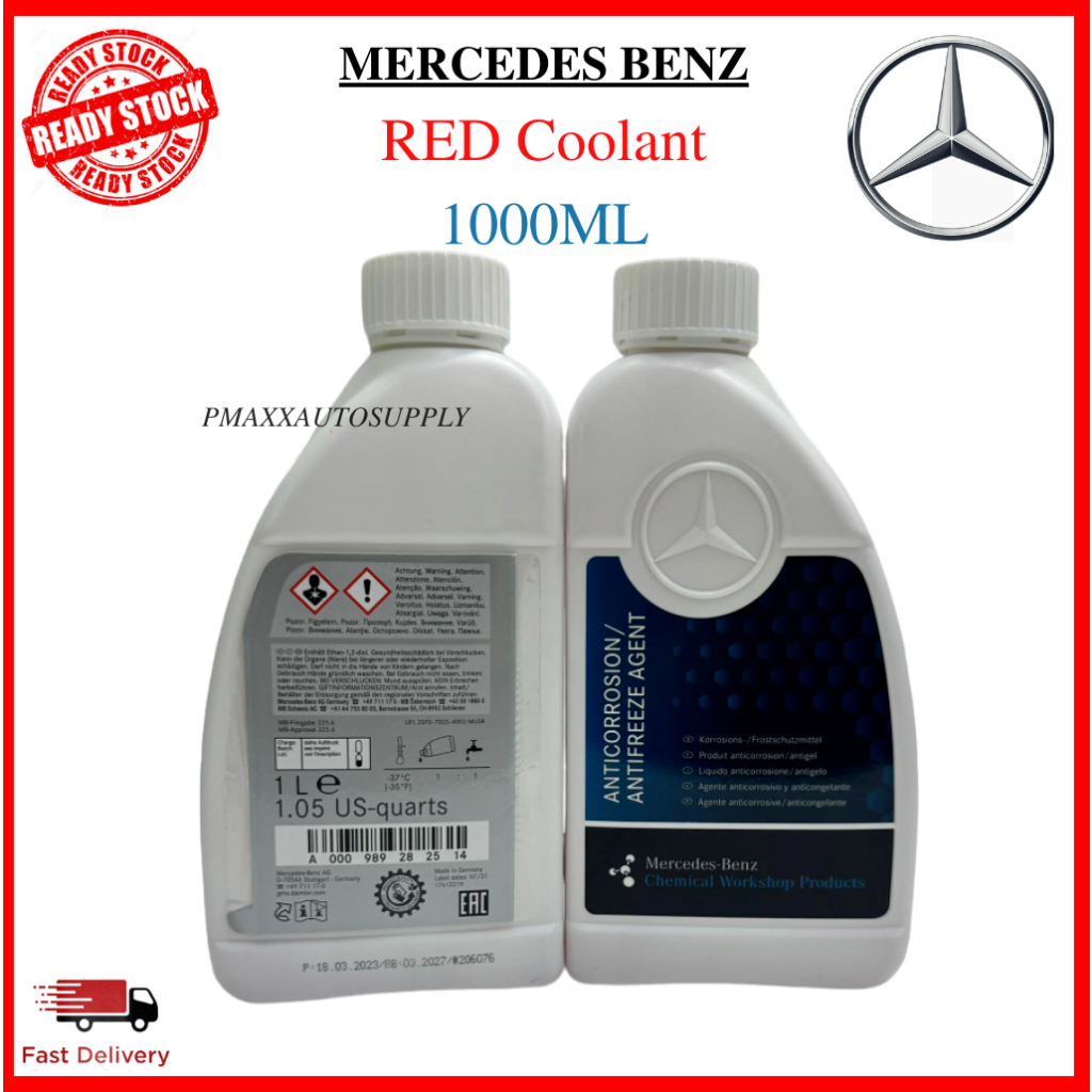 NEW GENUINE MERCEDES BENZ MERC COOLANT ANTIFREEZE 1L ( RED ) 1 LITRE ...