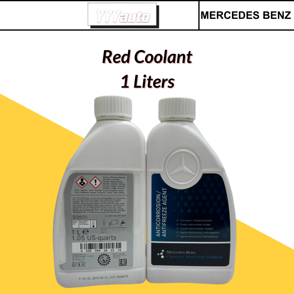 NEW 100% GENUINE MERCEDES BENZ MERC COOLANT ANTIFREEZE 1L ( RED ) 1 ...